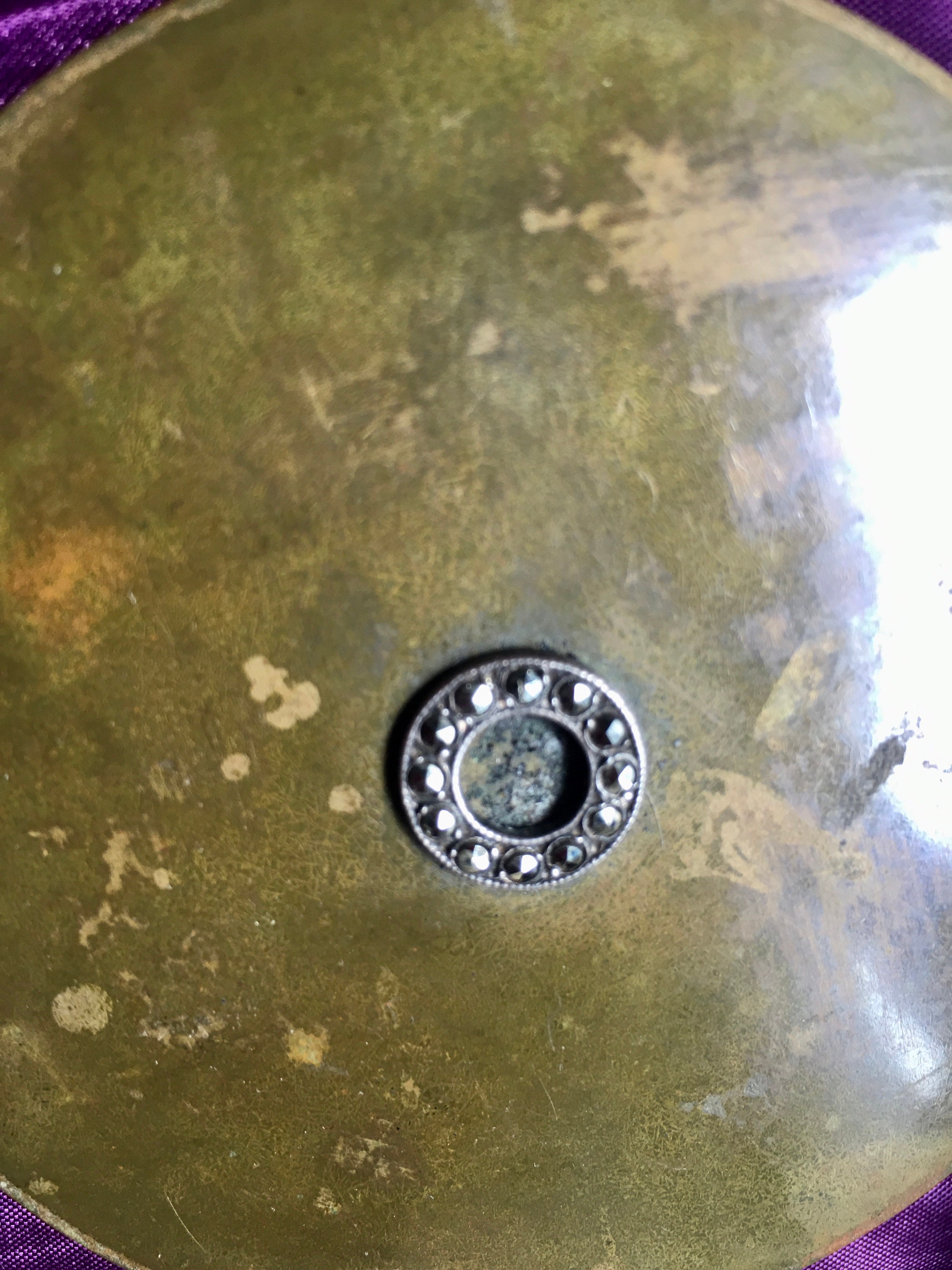 Vintage Stratton Powder Compact, 1930s, Metal With Macasites, Damaged ...