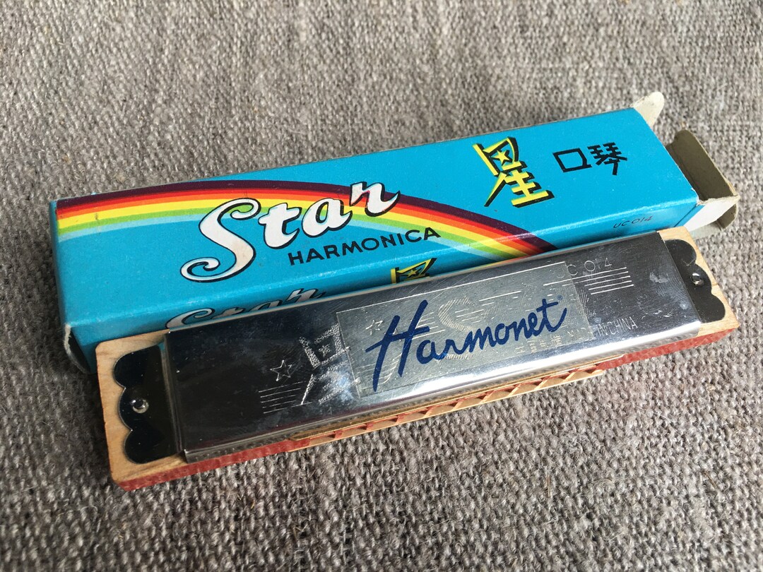 Vintage Harmonica STAR 1970s From China All Around With Red Lacquer in ...