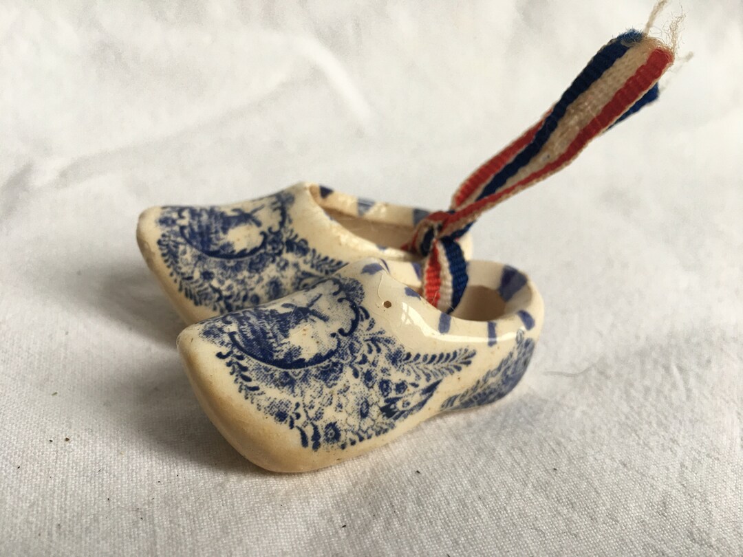 Vintage Original Delft Miniature Holland Clogs 50s - Etsy