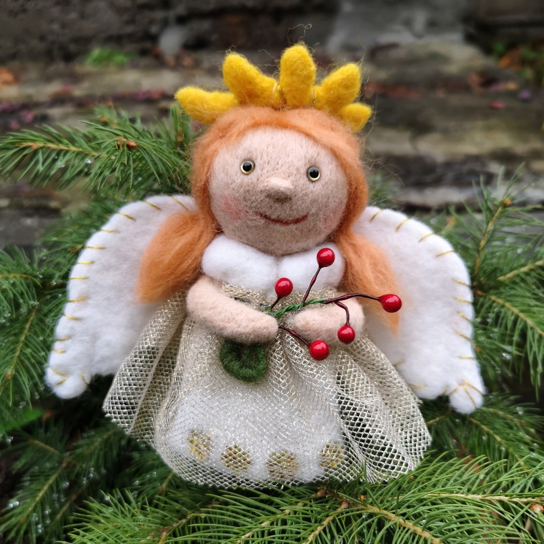 Whites Angel Toy ,home Pendant Angel, Tree Ornaments, Felted Toy Angel ...