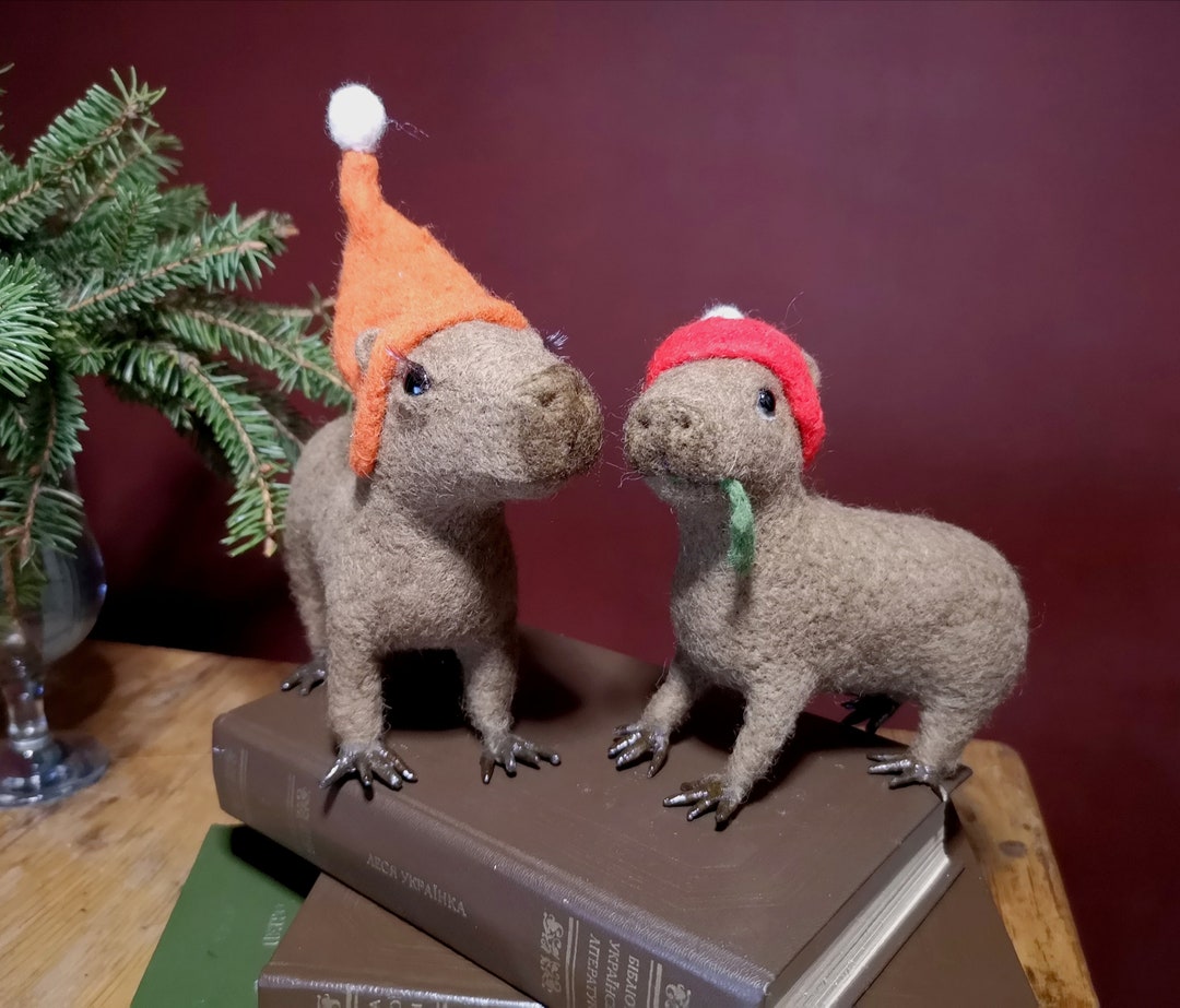 Capybara Needle Felted Animals, Figure Capybara,gift Capybara Xmas Toys ...