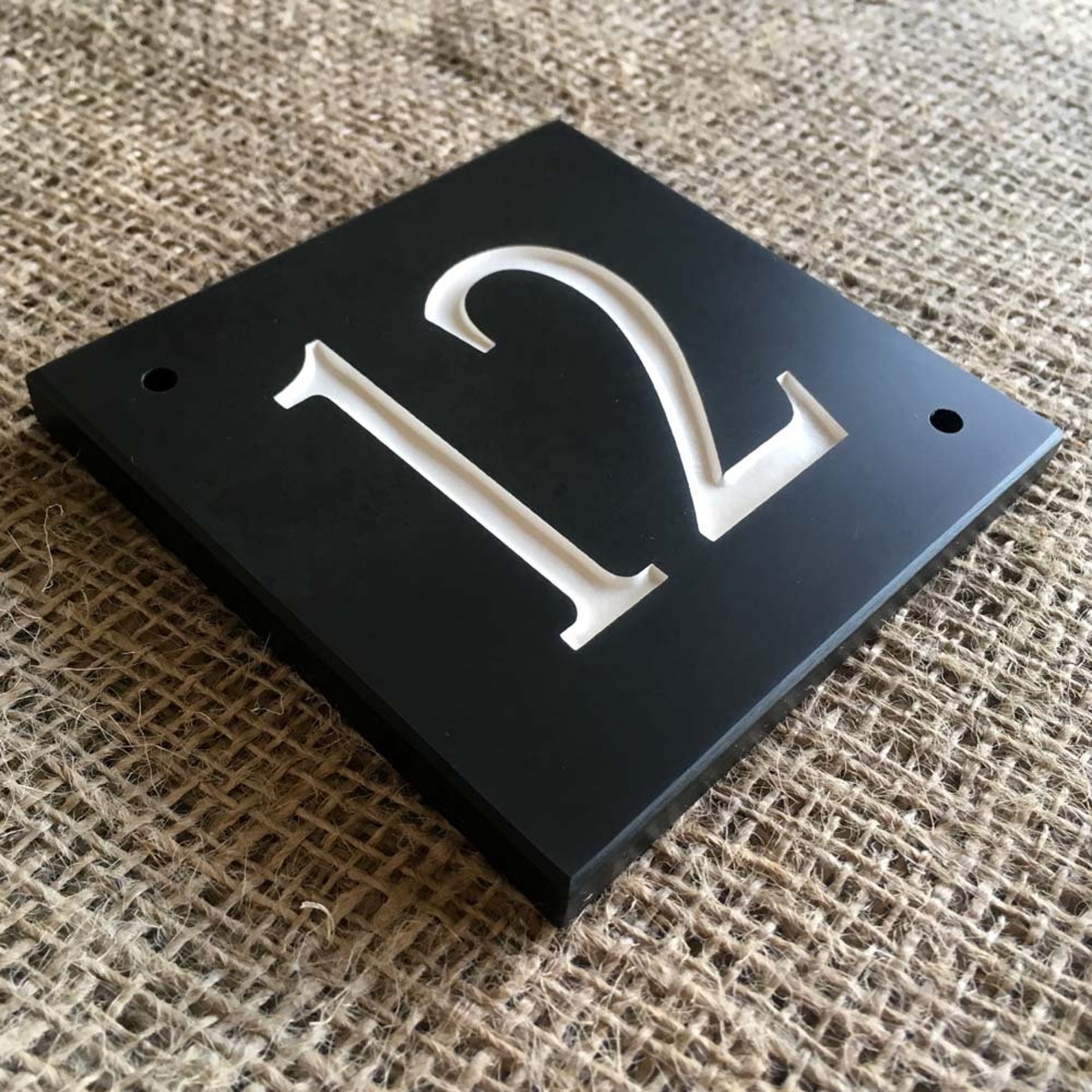 Black Slate House Sign Numbers 1-99 Deep Engraved Handmade Quality 4 X ...
