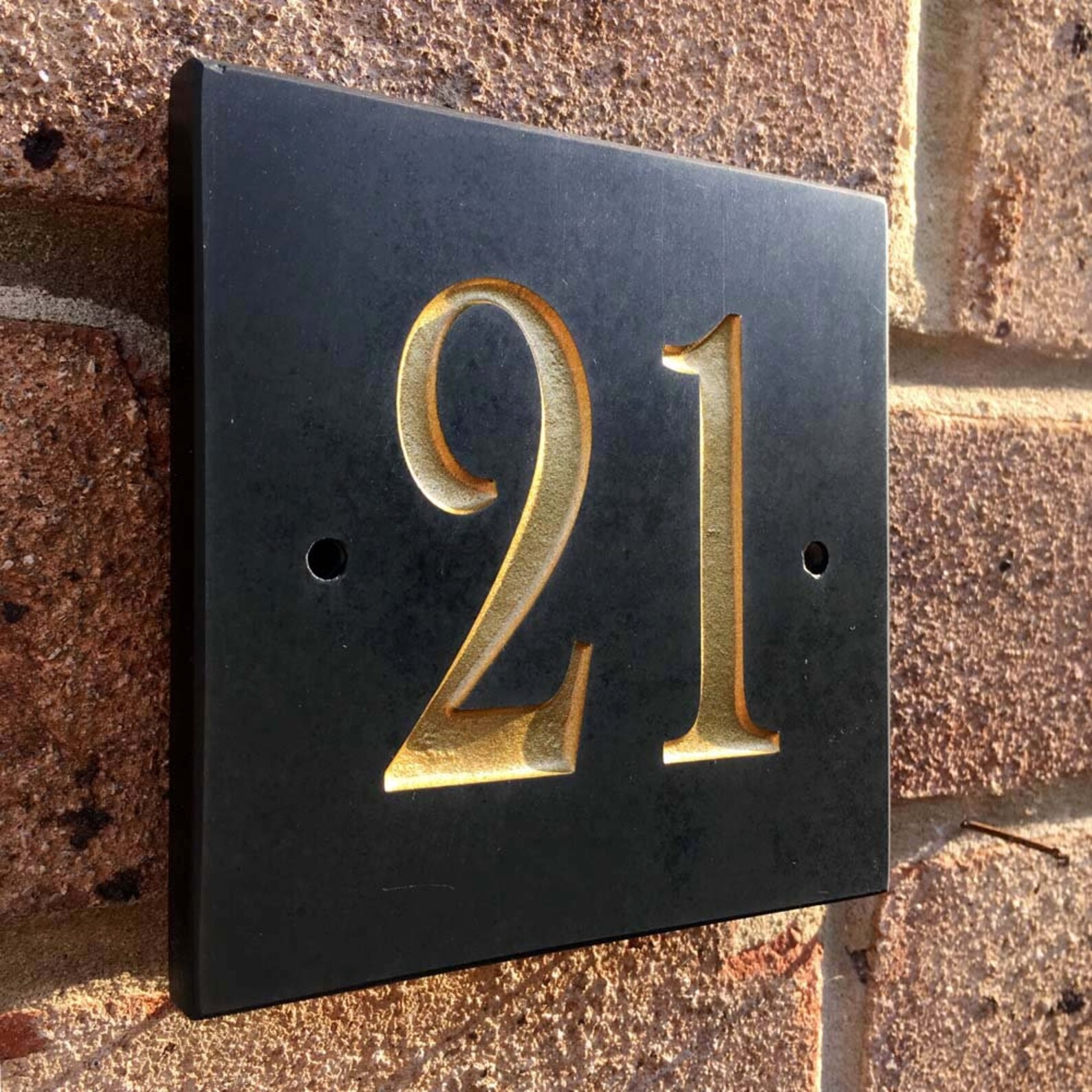 Black Slate House Sign Numbers 1-99 Deep Engraved Handmade Quality 4 X ...