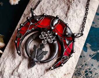 Red Moon Necklace | Etsy