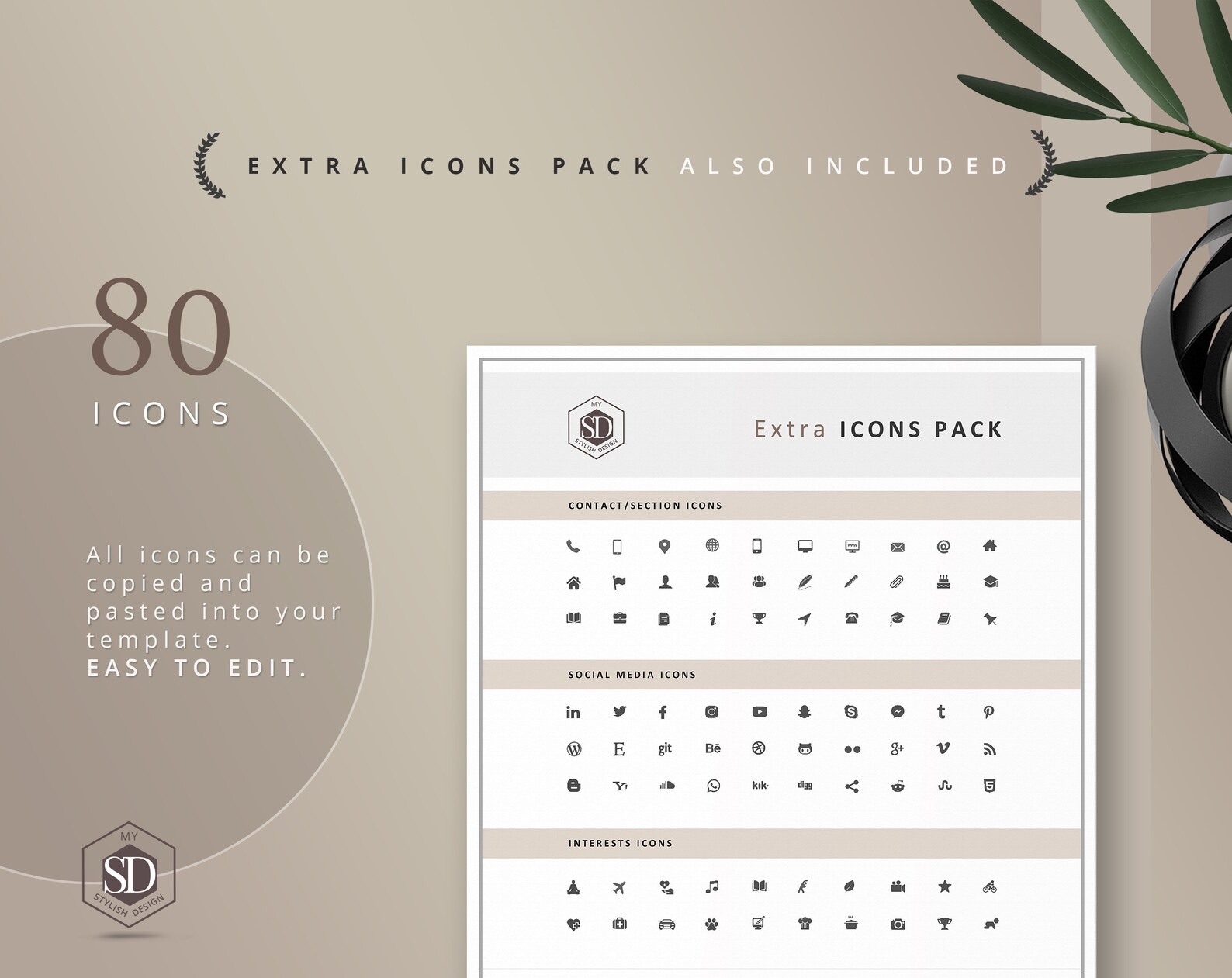Simple Resume Modern Professional Custom Basic Two Page | Etsy