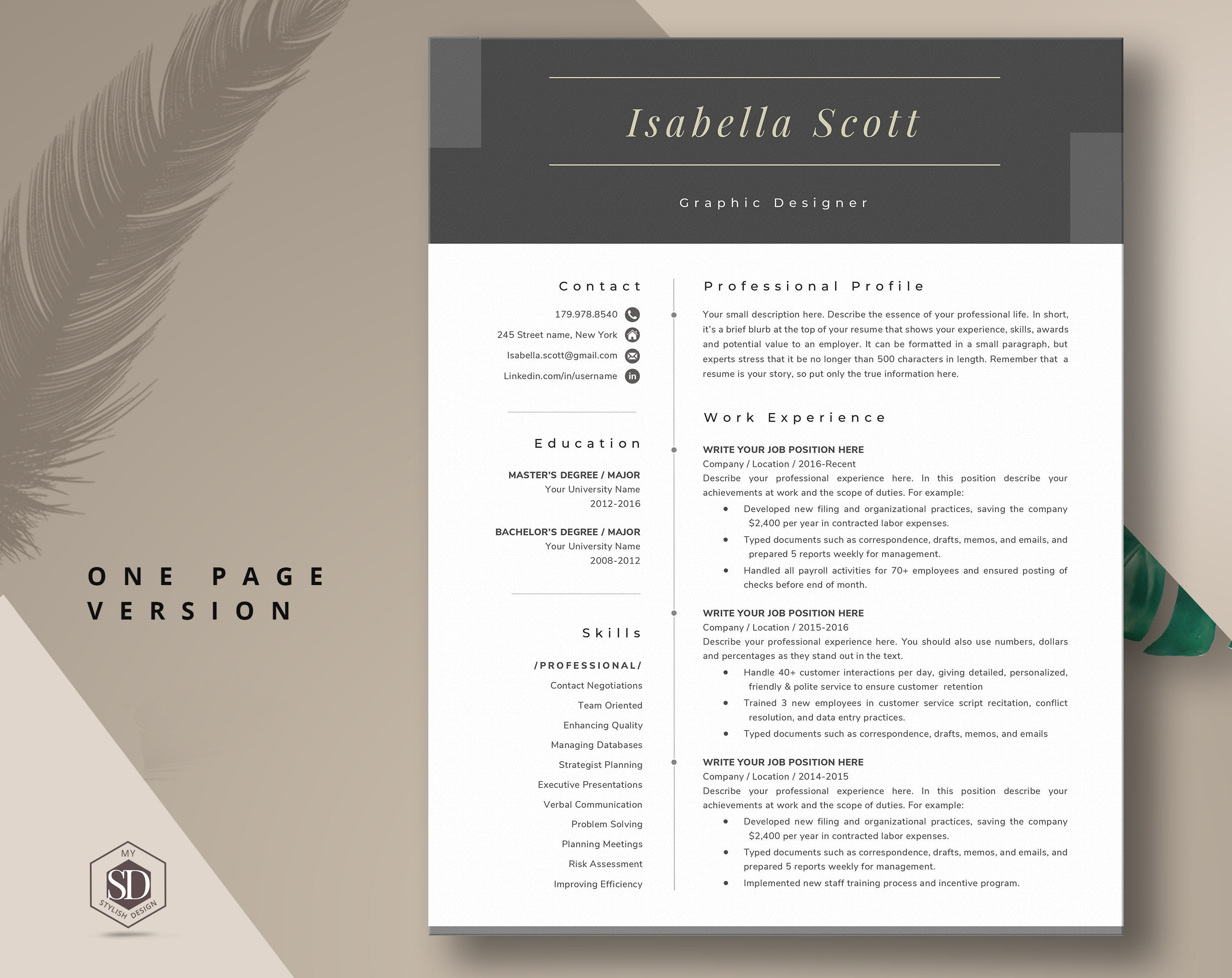 CV Template Resume Template Professional Resume Template Word, Creative ...