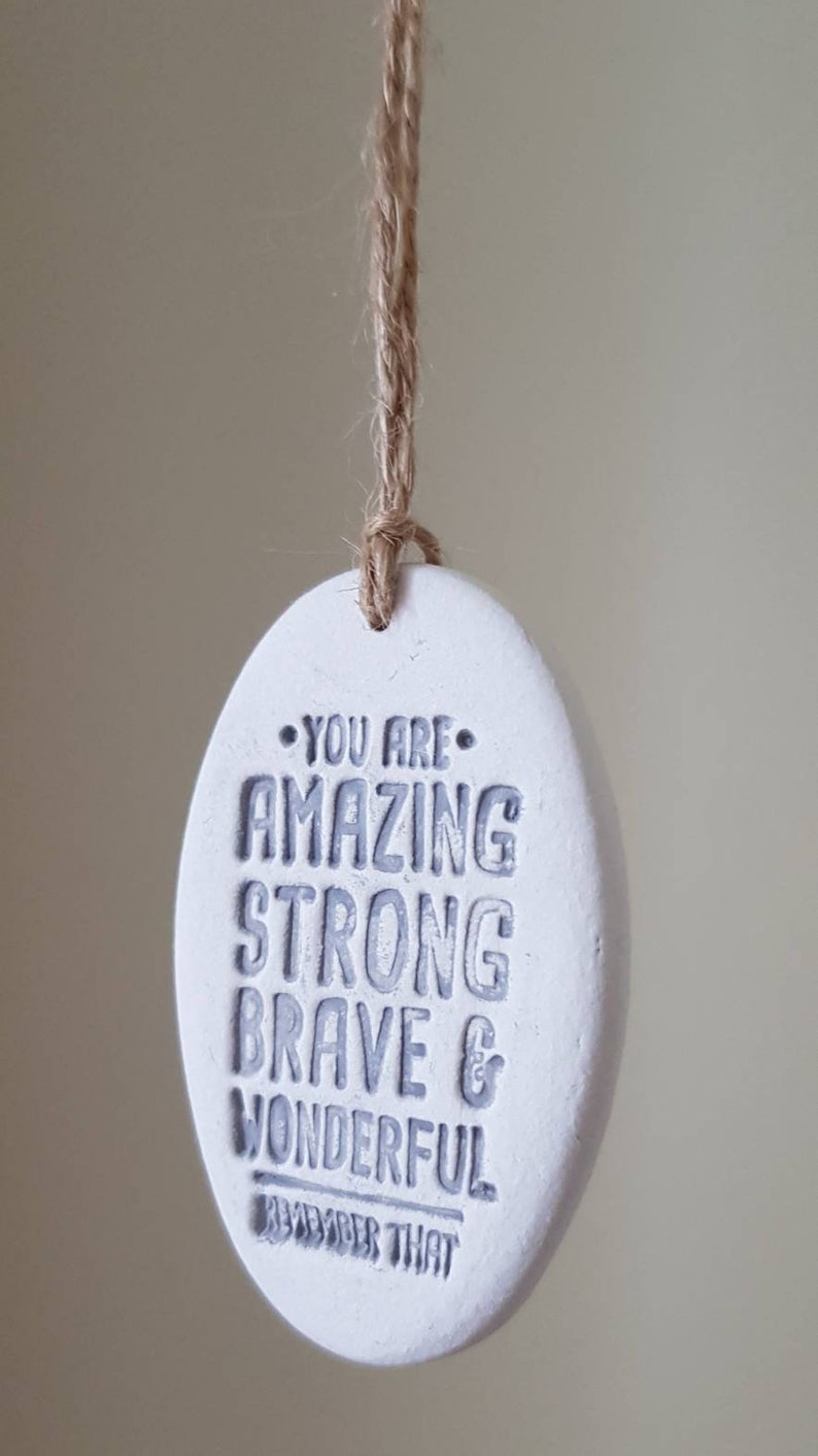Inspirational quote keepsake 'You are Amazing Strong | Etsy