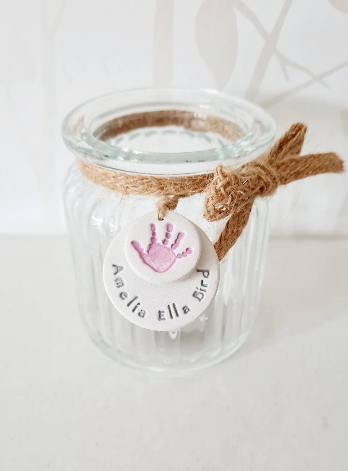 Child Memorial Tealight Candle Holder Personalised Handprint - Etsy