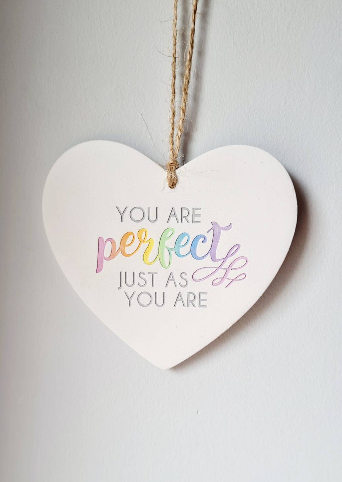You Are Perfect Just as You Are - Rainbow Heart - Supportive Reminder ...