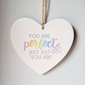 You Are Perfect Just as You Are - Rainbow Heart - Supportive Reminder ...