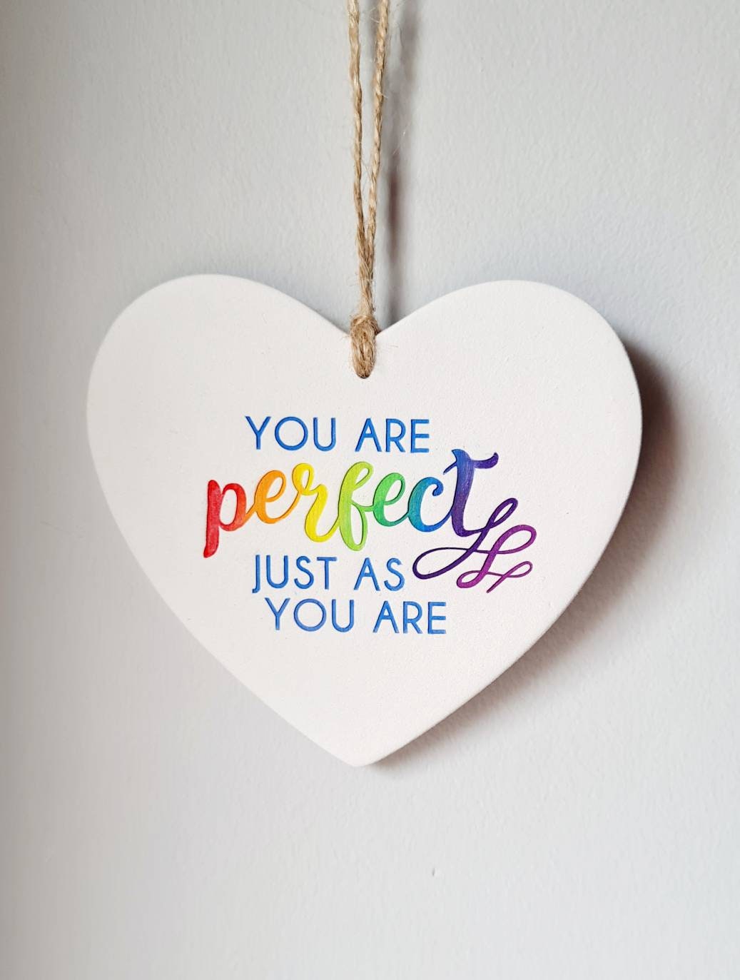 You Are Perfect Just as You Are - Rainbow Heart - Supportive Reminder ...