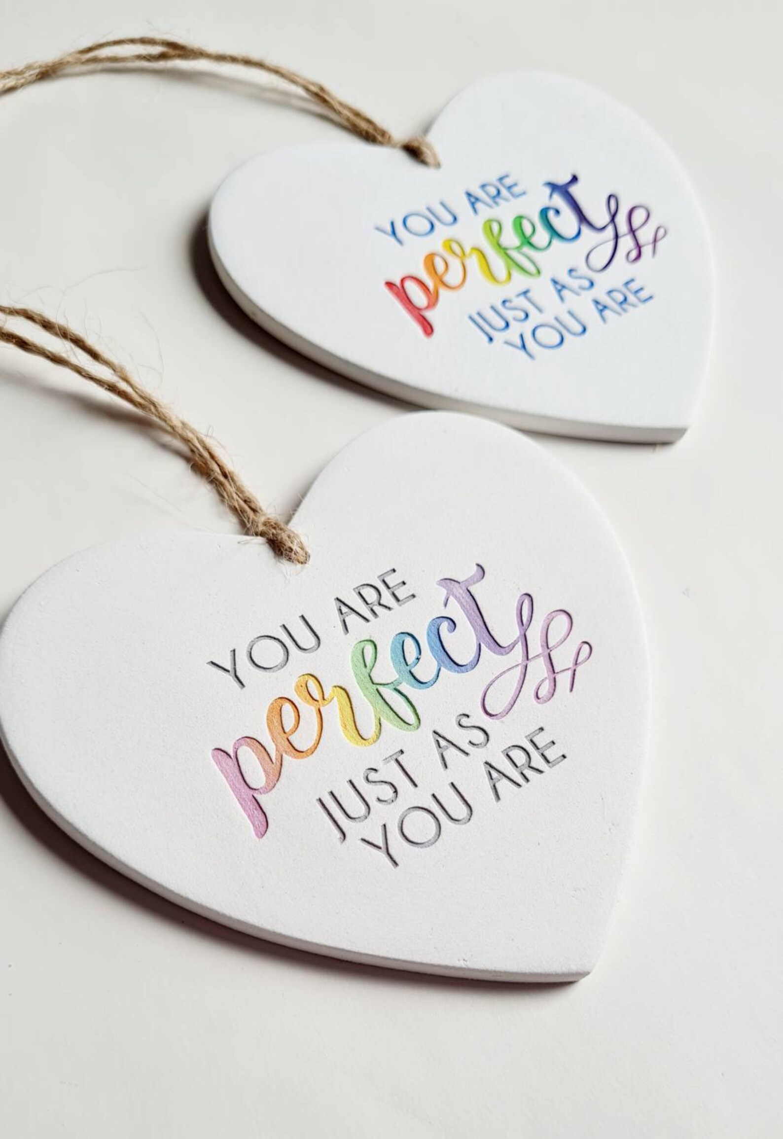 You Are Perfect Just as You Are - Rainbow Heart - Supportive Reminder ...