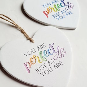 You Are Perfect Just as You Are - Rainbow Heart - Supportive Reminder ...