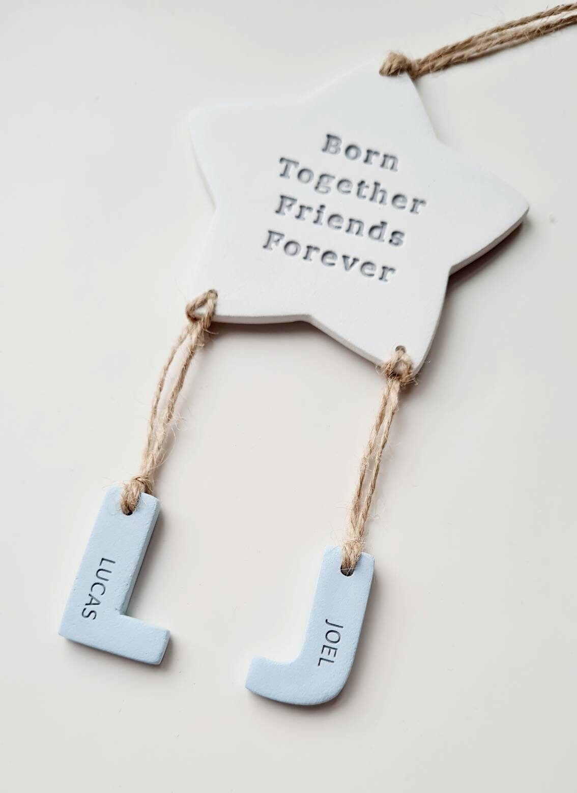 Personalised Twins Bedroom Door Sign, 'born Together Friends Forever ...