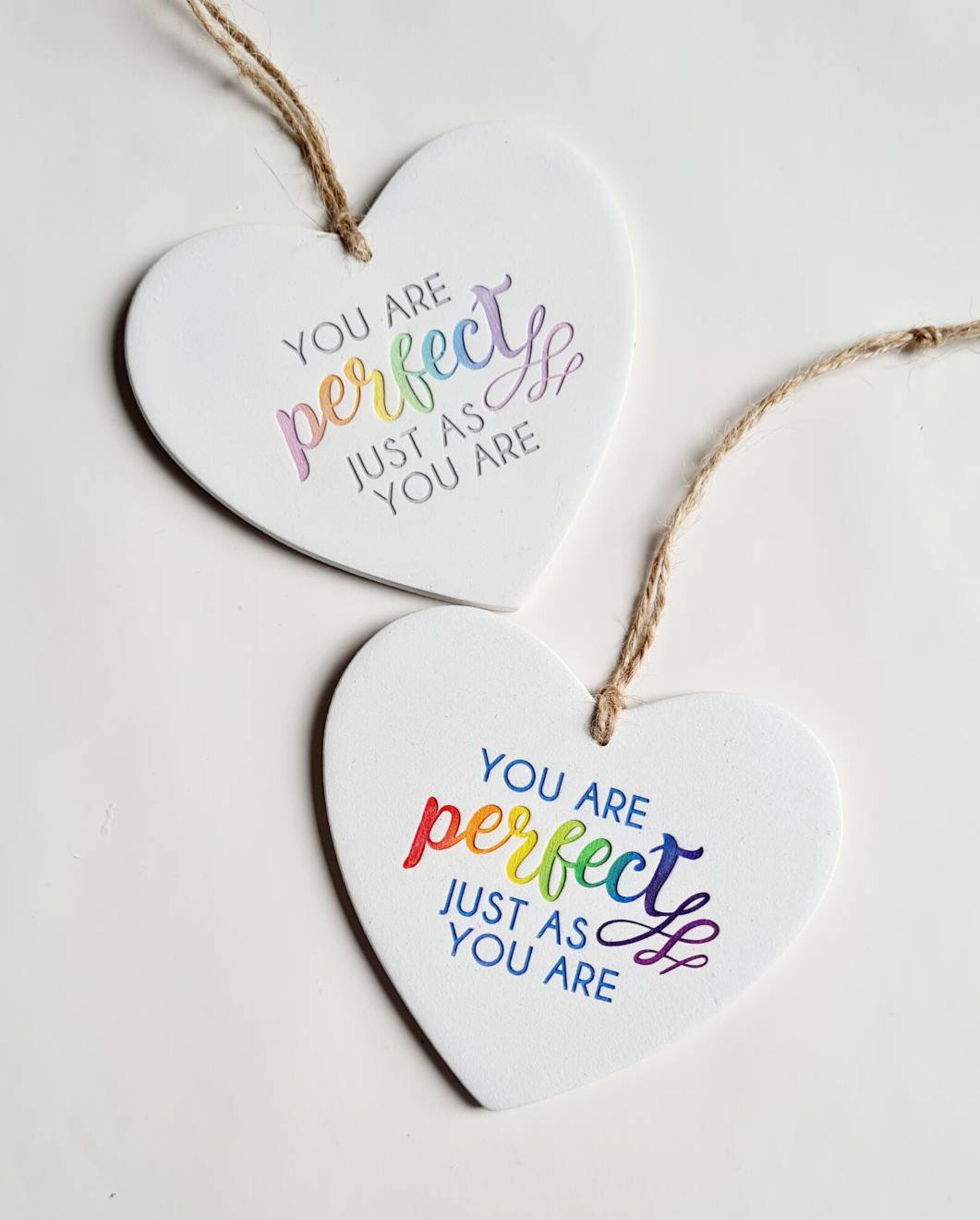 You Are Perfect Just as You Are - Rainbow Heart - Supportive Reminder ...