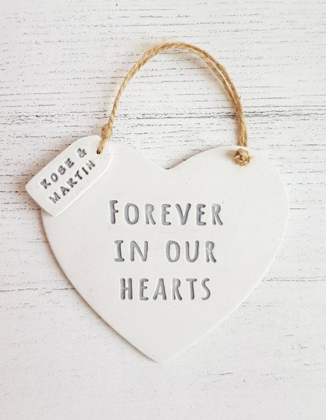 Personalised Memorial Heart Ornament - Forever in Our Hearts - in ...