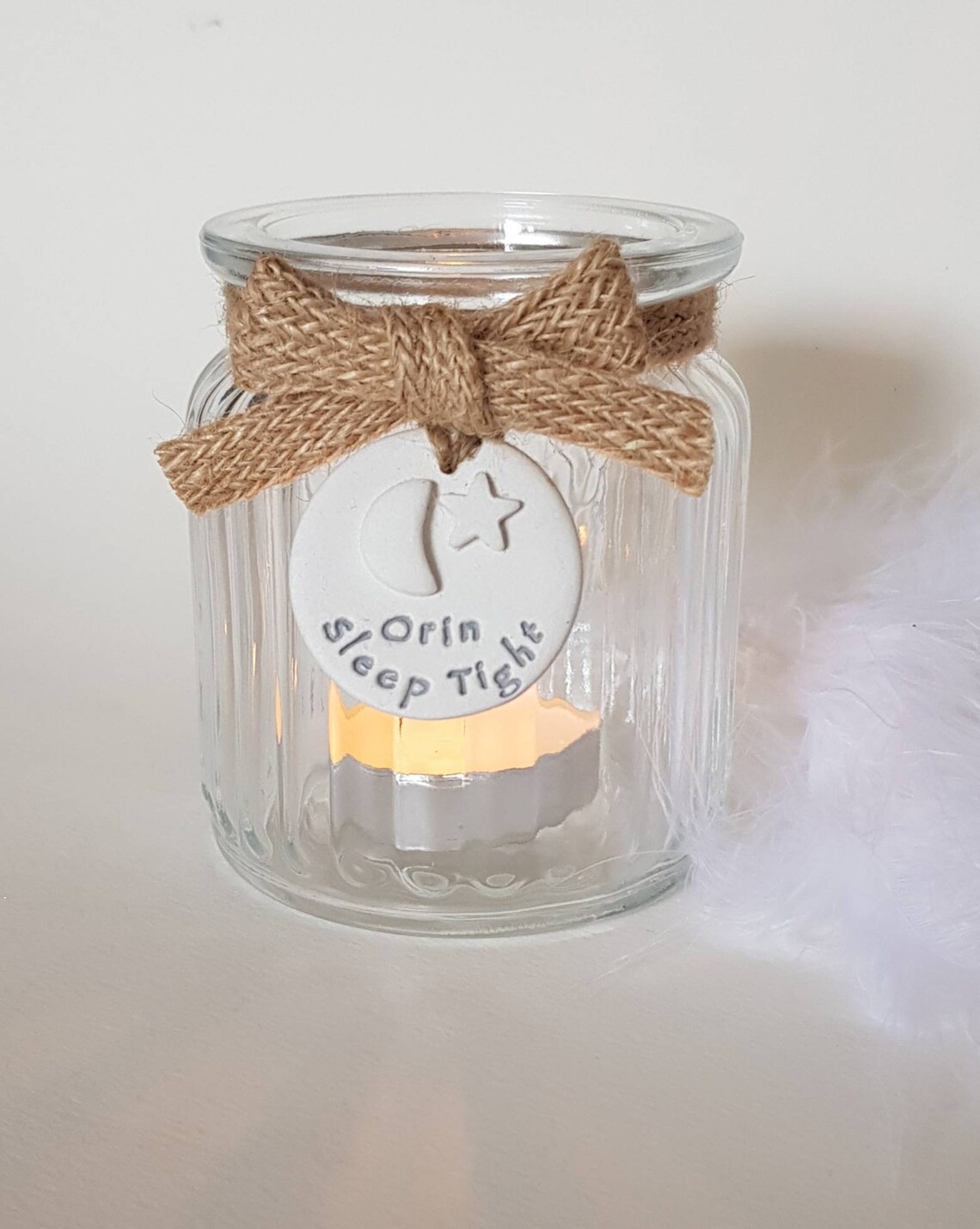 Baby Child Memorial Tealight Candle Holder - Personalised Sleep Tight ...