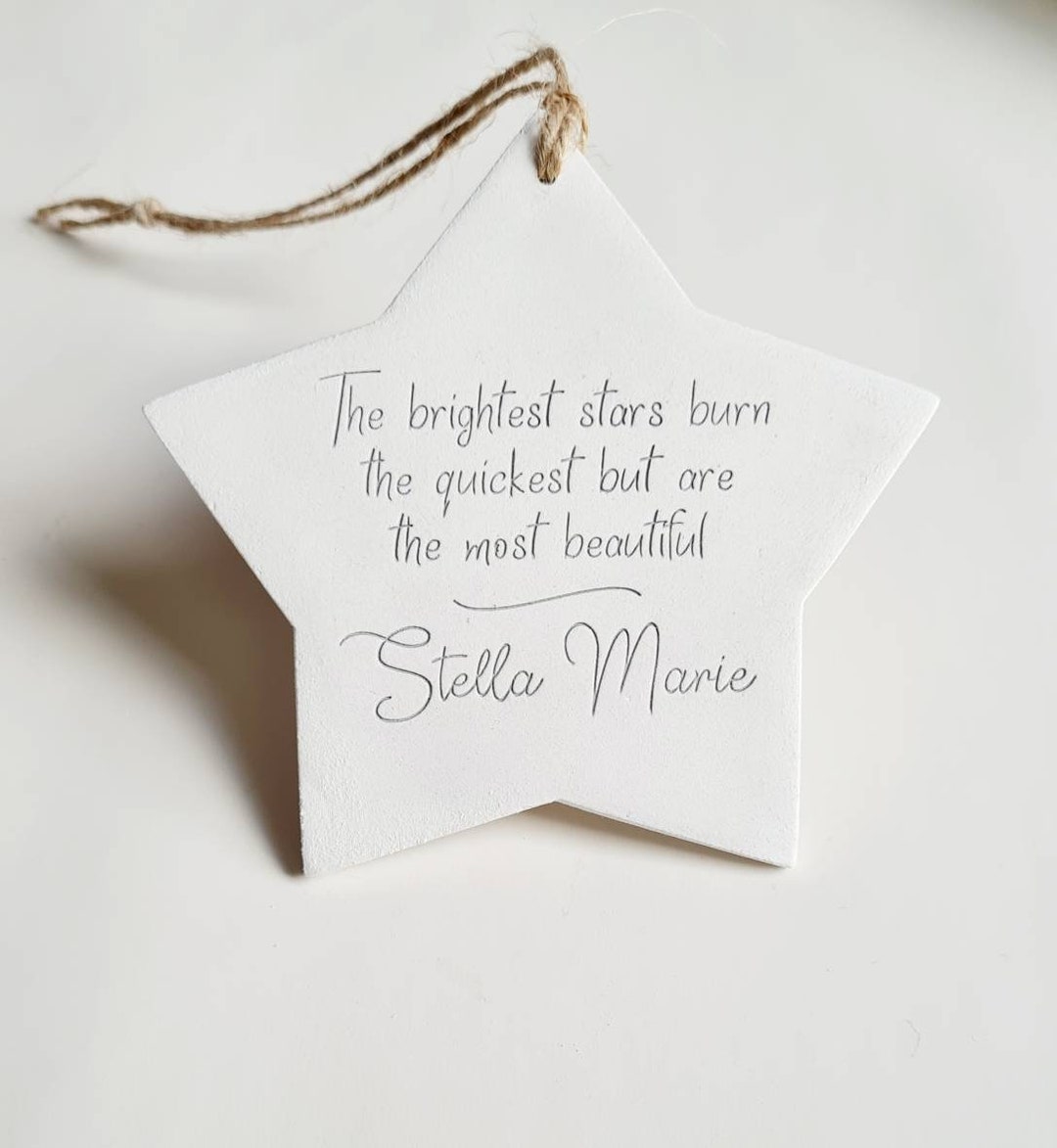 Personalised Bereavement Bright Star Keepsake Gift - Brightest Star in ...