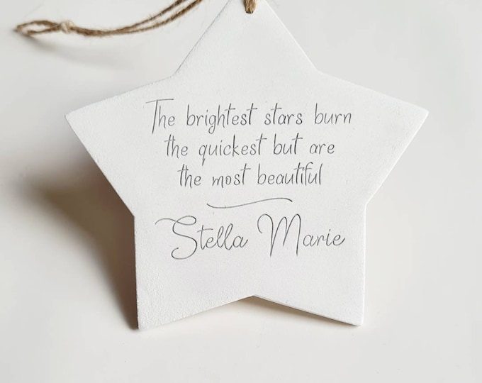 Personalised Bereavement Bright Star Keepsake Gift Brightest - Etsy UK