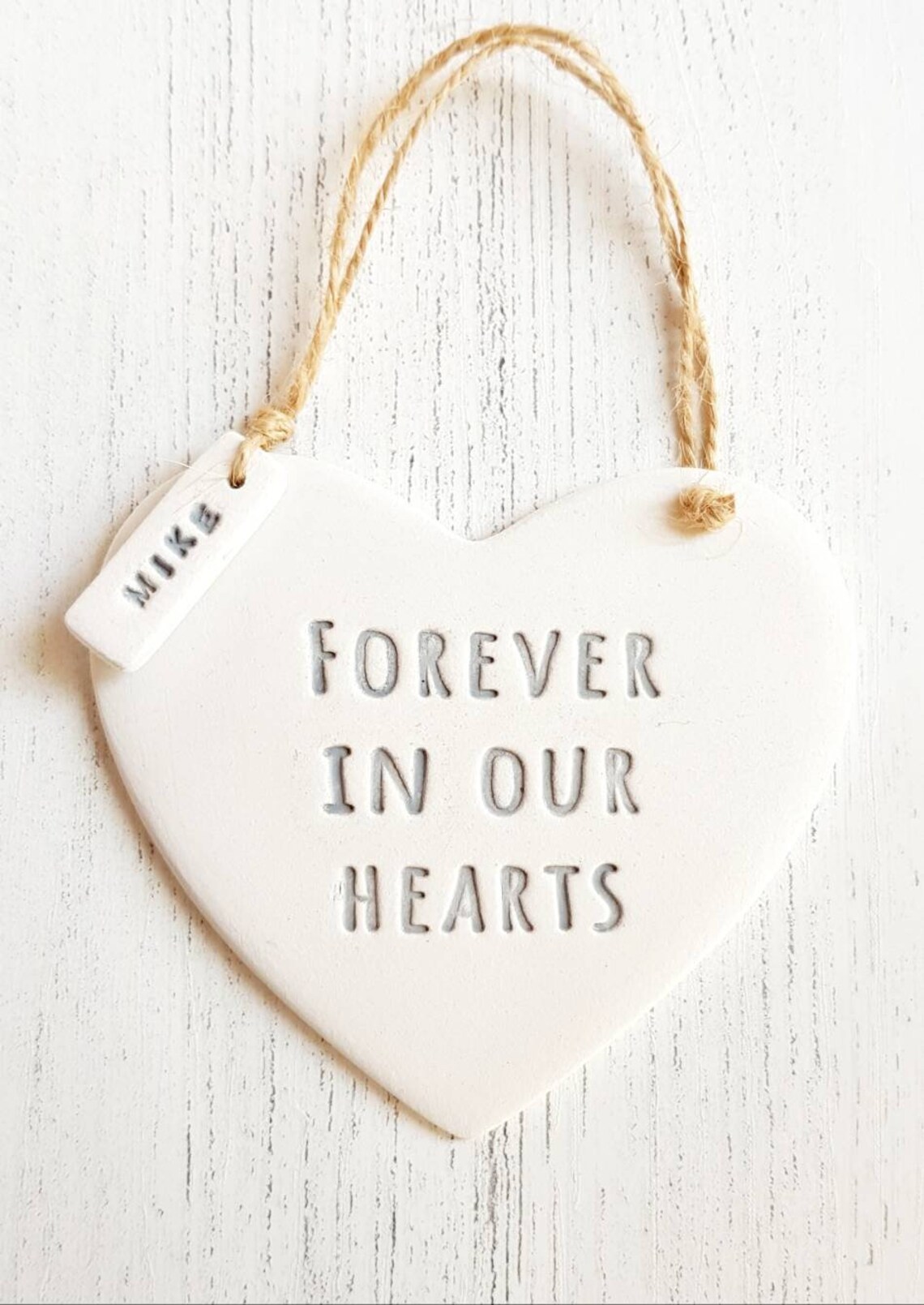 Personalised Memorial Heart Ornament - Forever in Our Hearts - in ...