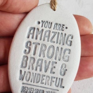 Inspirational quote keepsake 'You are Amazing Strong | Etsy