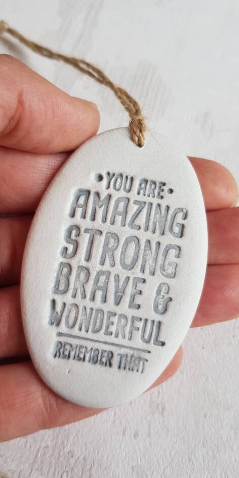 Inspirational quote keepsake 'You are Amazing Strong | Etsy