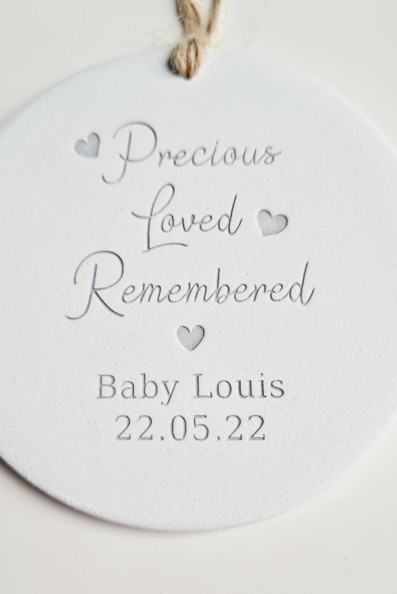 Precious Loved Remembered Memorial Ornament - Baby Loss Keepsake Gift ...