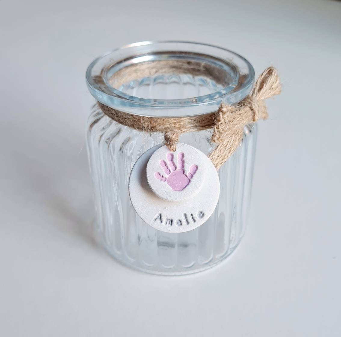 Child Memorial Tealight Candle Holder Personalised Handprint - Etsy