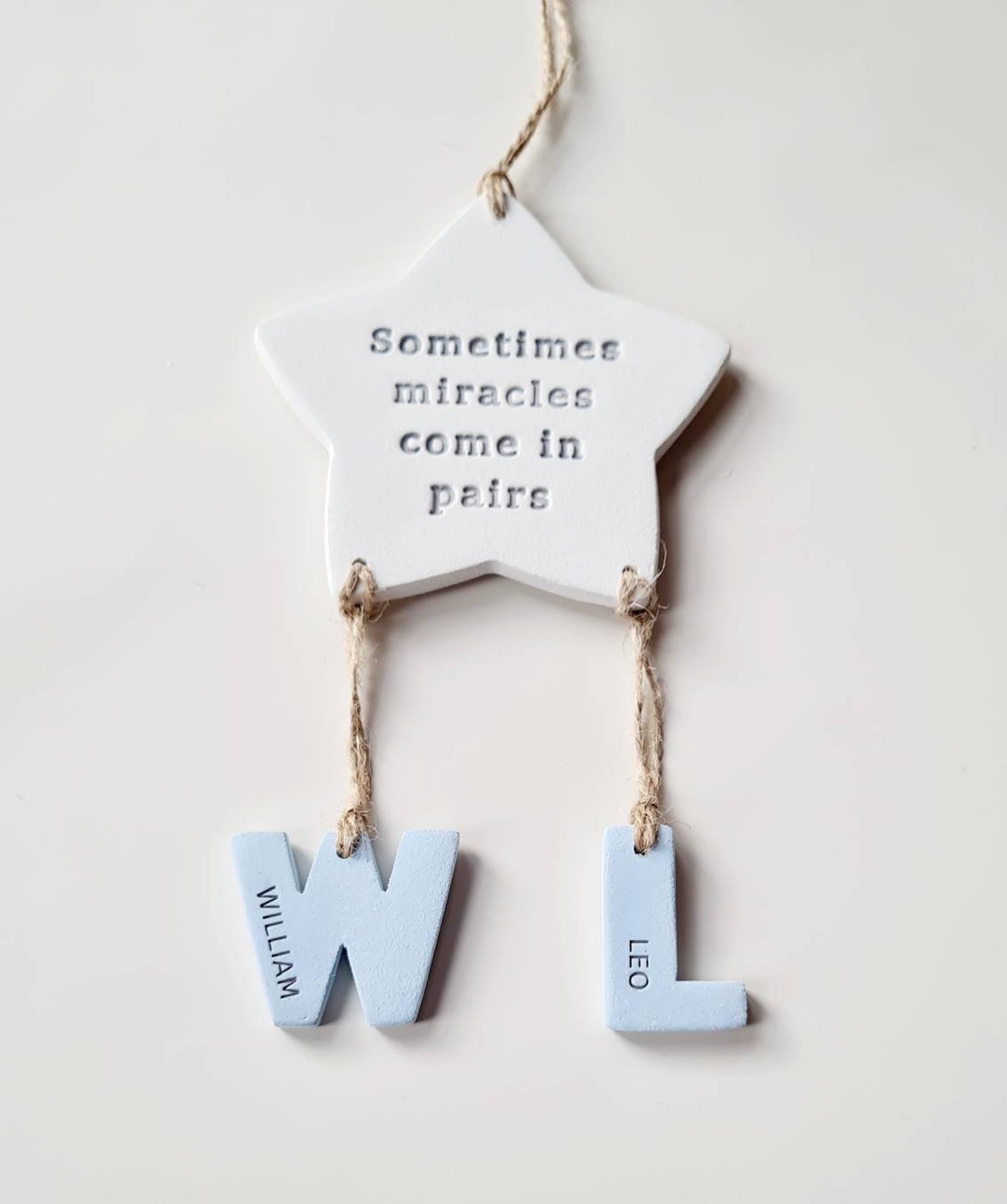 Personalised Twins Bedroom Door Sign Sometimes Miracles Come | Etsy