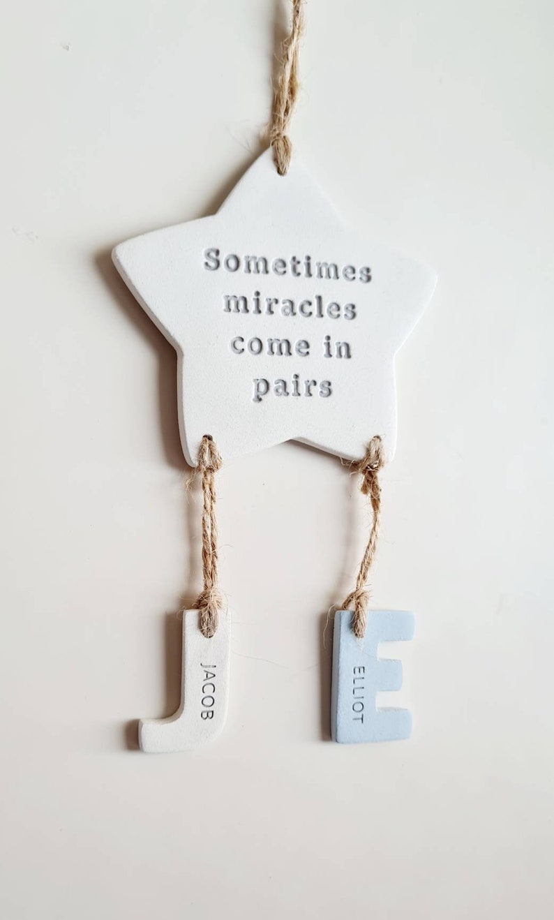 Personalised Twins Bedroom Door Sign Sometimes Miracles Come - Etsy
