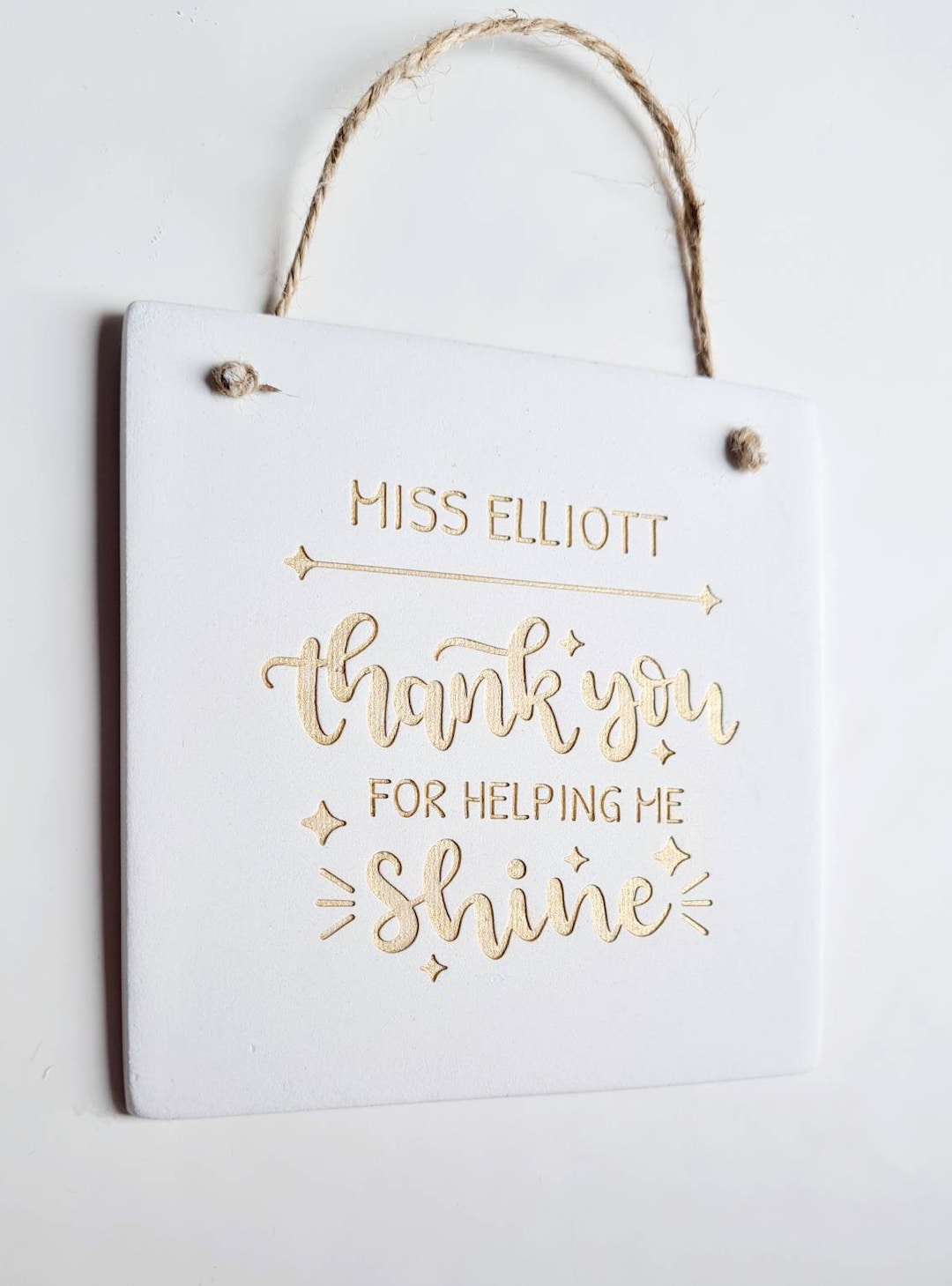 Thank You for Helping Me Shine - Personalised Plaque Wall Hanging Gift ...