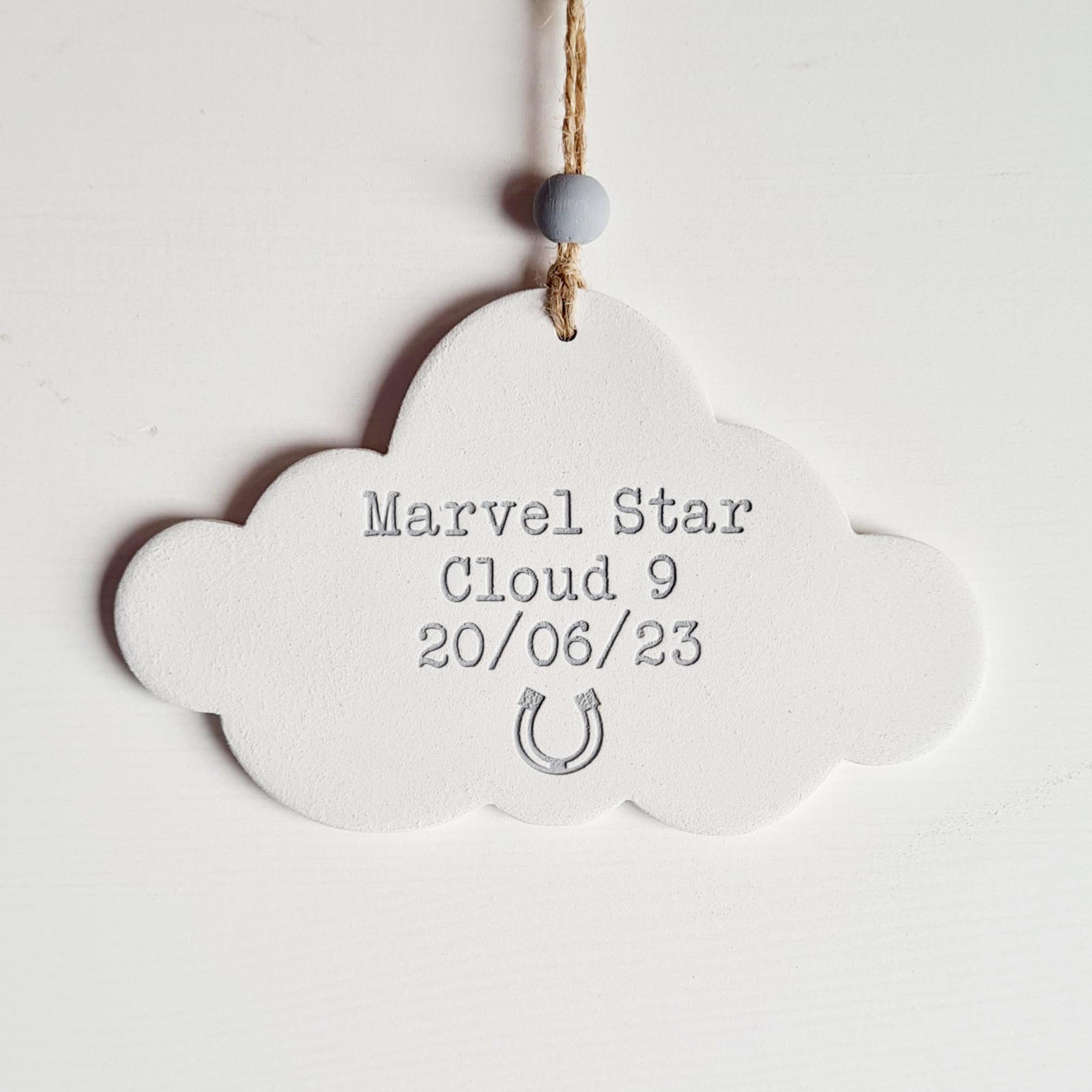 Personalised Cloud Gift - Handmade Cloud Decoration With Choice of ...