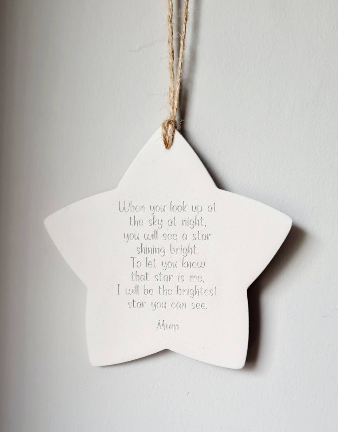 Brightest Star Personalised Bereavement Keepsake - Handmade Gift for ...