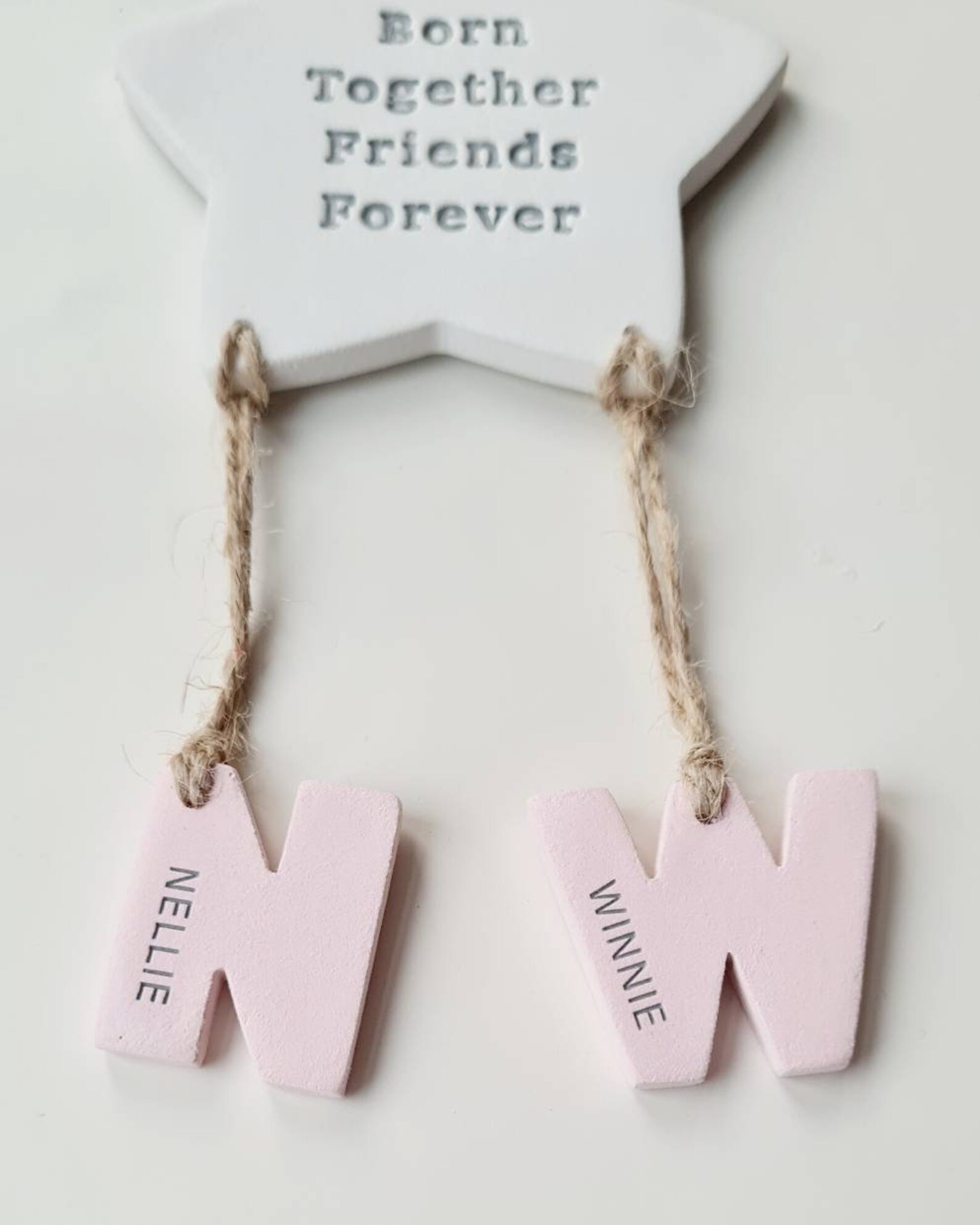 Personalised Twins Bedroom Door Sign, 'born Together Friends Forever ...