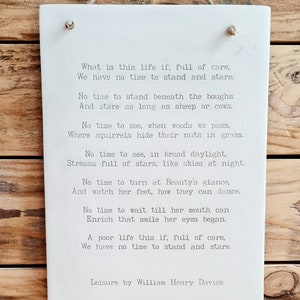 Poem Wall Art - Handmade Clay Hanging Tile With Poetry - Favourite Poem ...