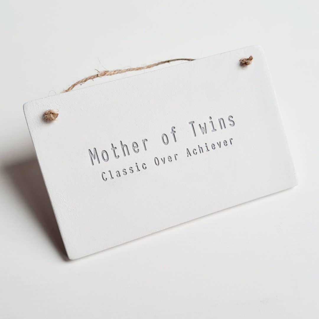 Twin Mum Gift - Parents of Twins Handmade Sign - Twin Dad Gift Classic ...