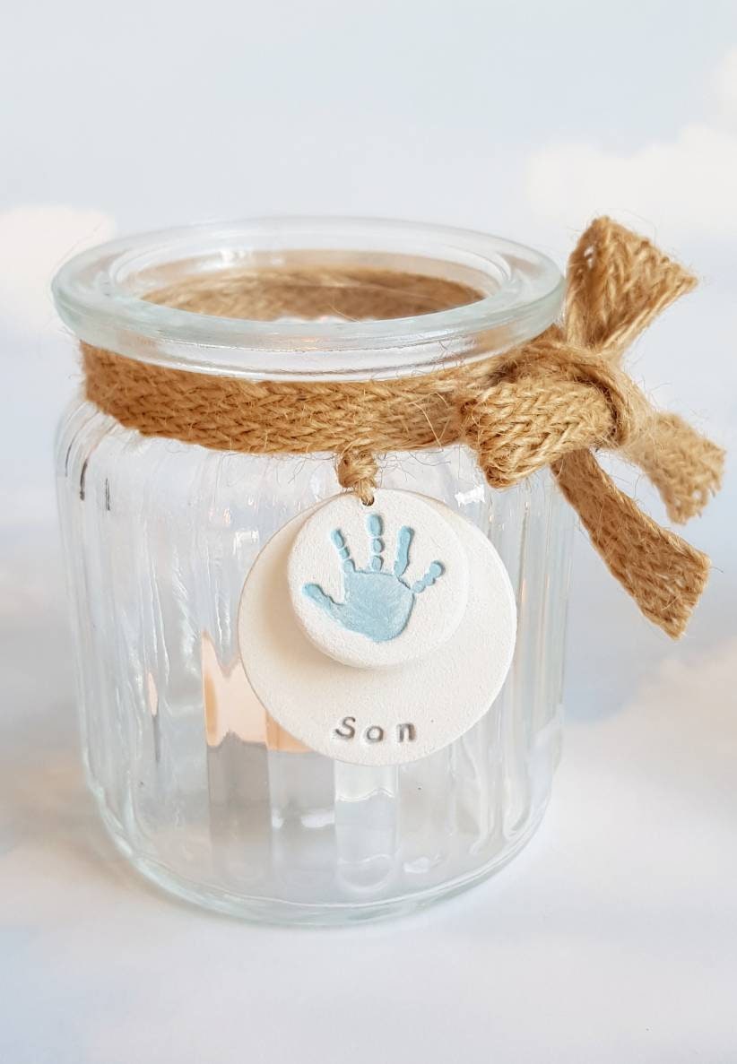 Child Memorial Tealight Candle Holder Personalised Handprint - Etsy