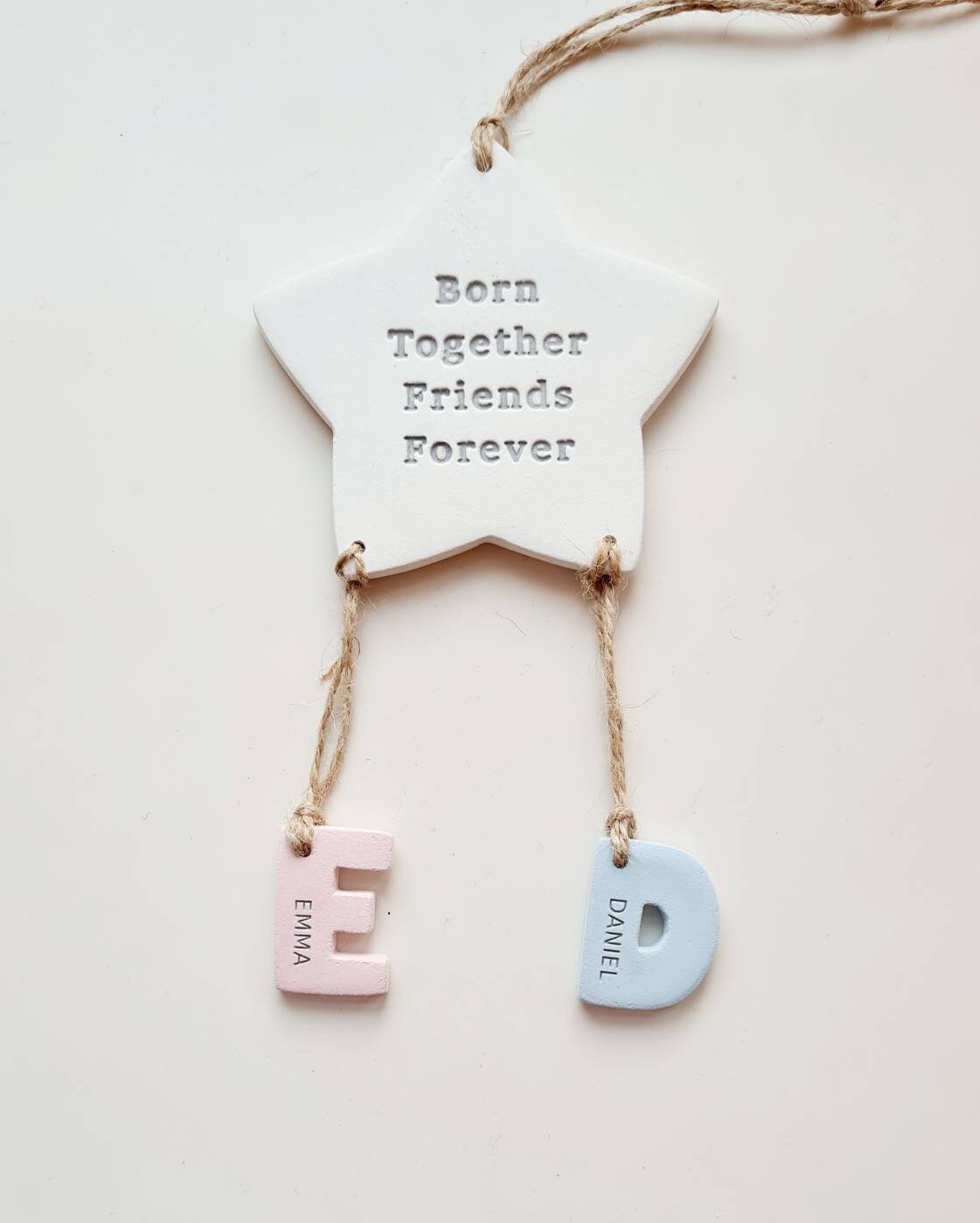 Personalised Twins Bedroom Door Sign, 'born Together Friends Forever ...