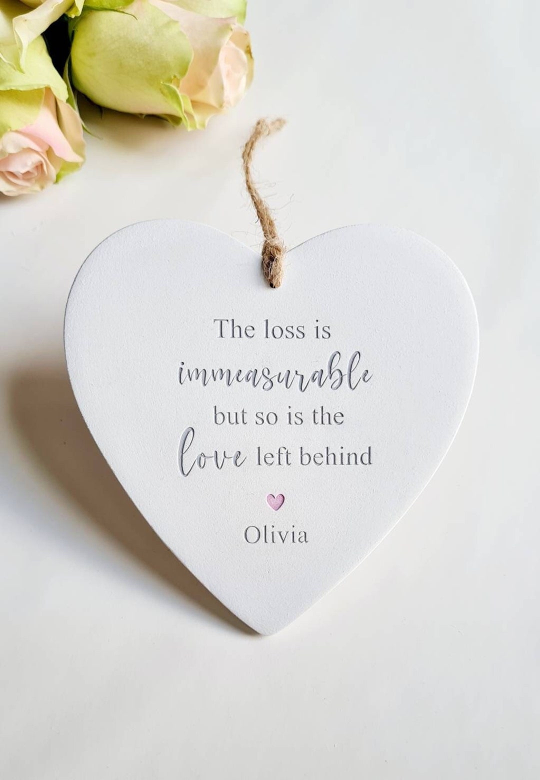The Loss is Immeasurable - Personalised Memorial Heart Ornament - Loss ...