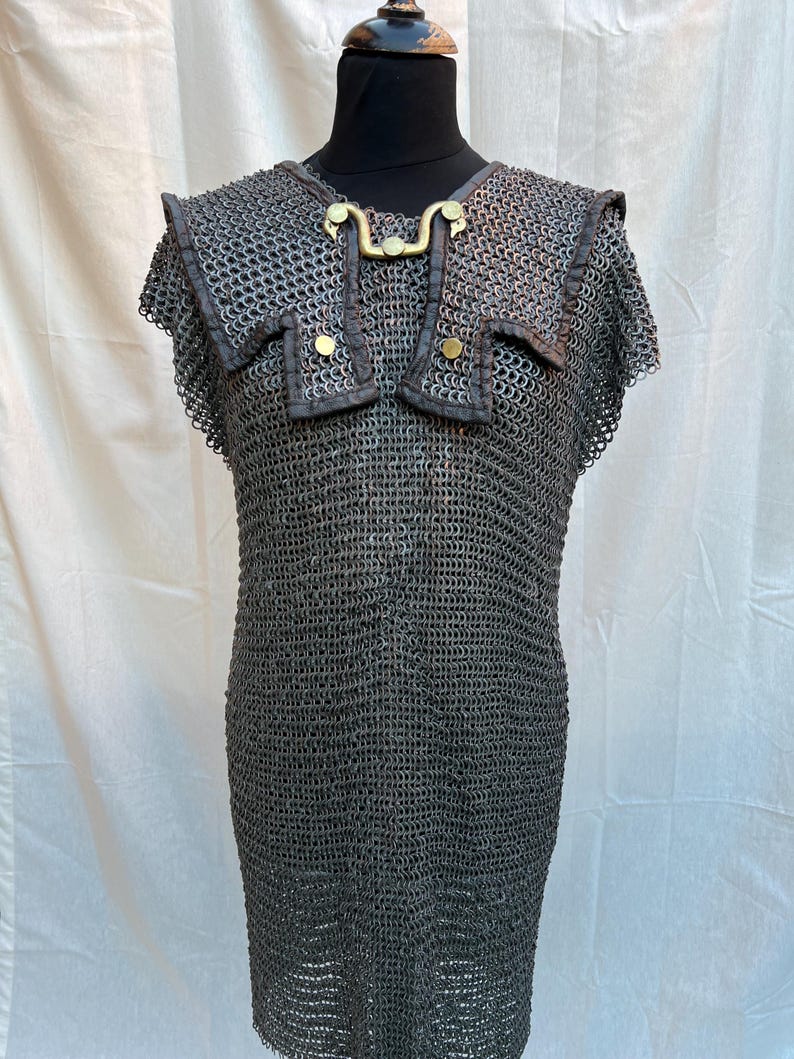 Lorica Hamata Roman Reenactment Medieval Steel Chainmail Flat Riveted ...