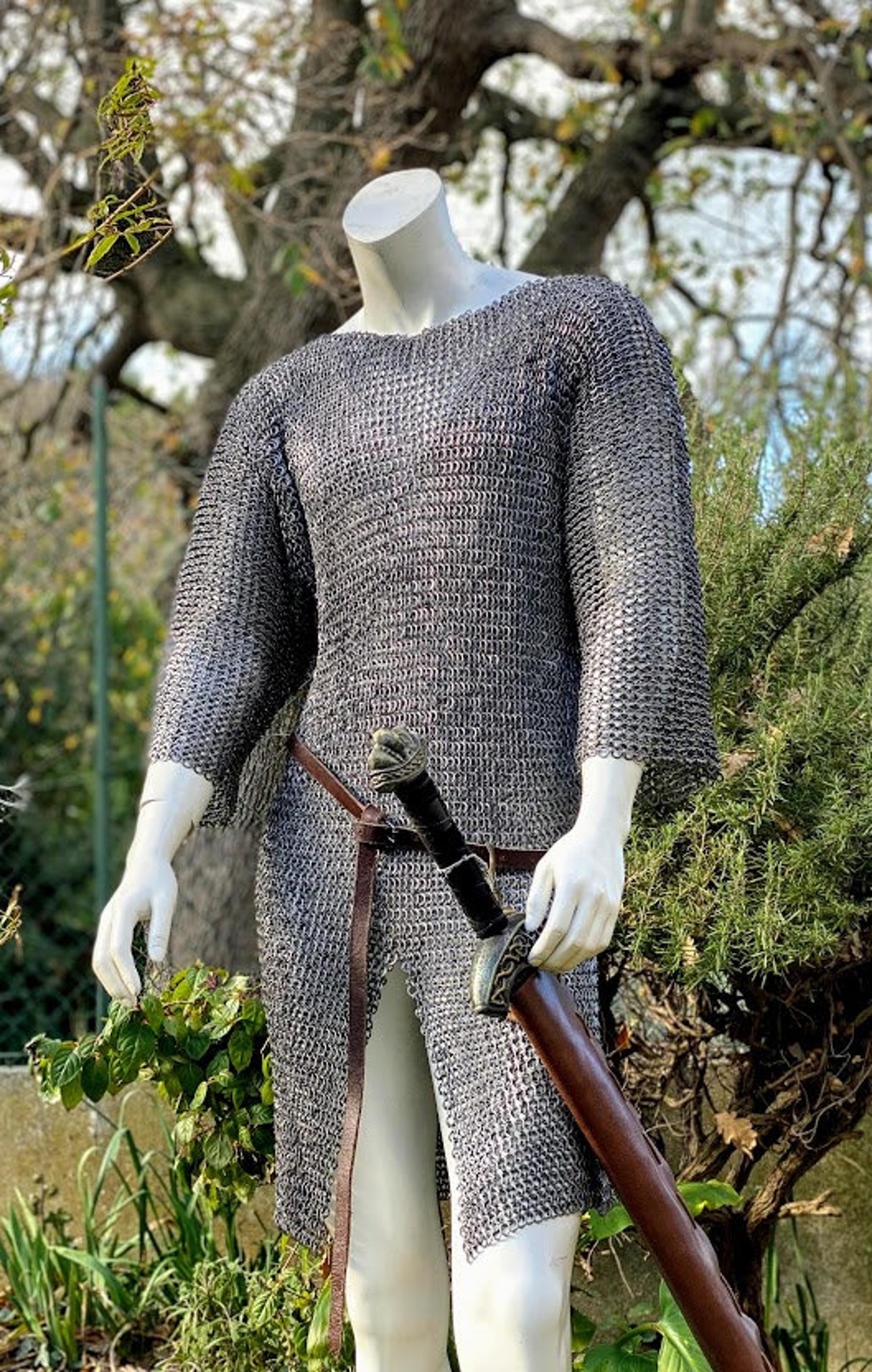 Medieval Steel Chainmail Flat Riveted Ring 8mm . | Etsy