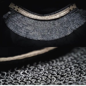 Gorget - Aventail - Chainmail Flat Riveted Rings Padded With White ...