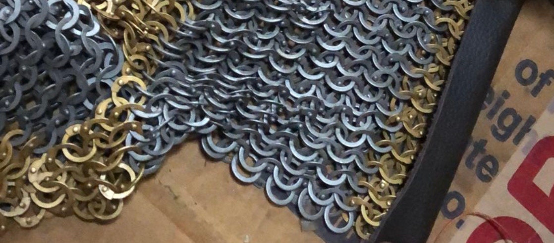 SKIRT Medieval Steel Chainmail Flat Riveted Rings 8 Mm Renaissence ...