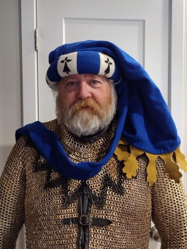 Brassed Gorget Chainmail Flat Riveted Rings Padded With White Gambeson ...