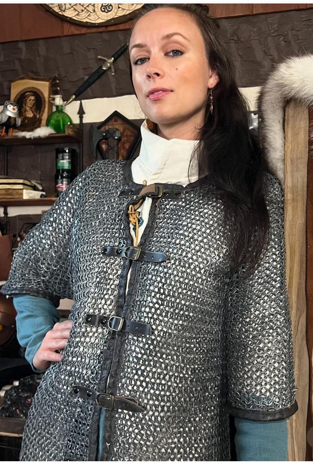 Medieval Aluminum Chainmail Flat Riveted Rings Anodized or Darkened ...