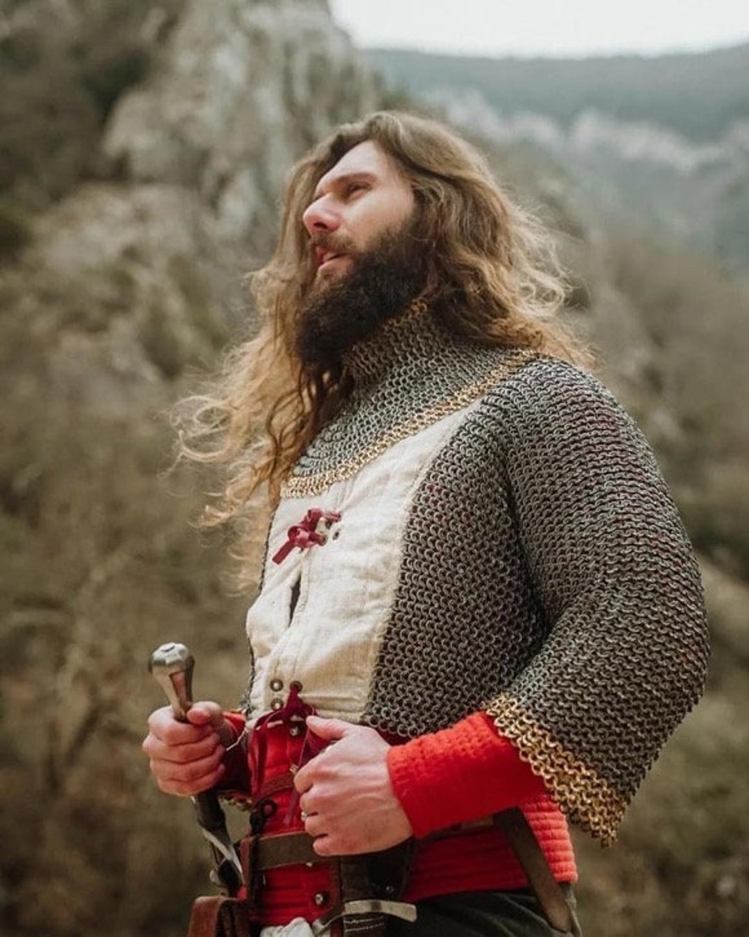 Half Body- Steel Chainmail Flat Riveted Rings 8 Mm - Renaissance ...