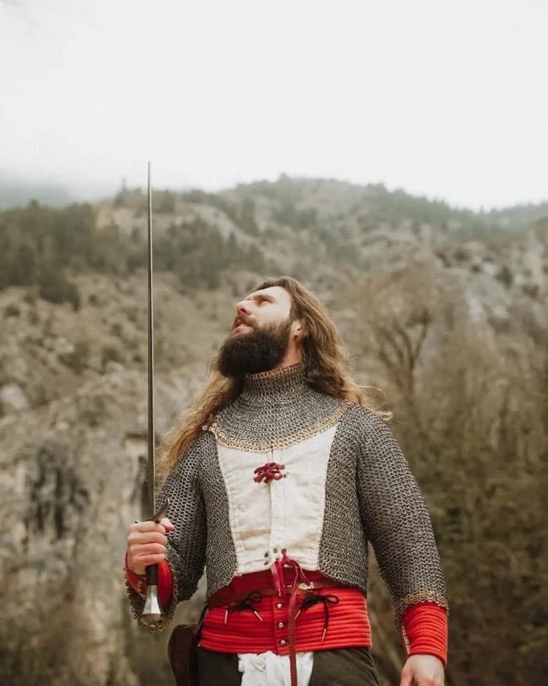 Half Body- Steel Chainmail Flat Riveted Rings 8 Mm - Renaissance ...