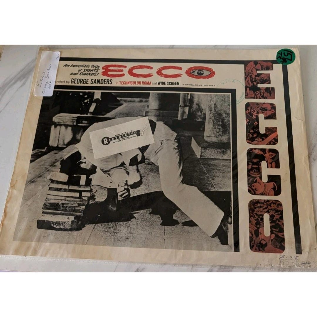 Vintage Ecco Movie Poster Lobby Card George Sanders Shocking World - Etsy