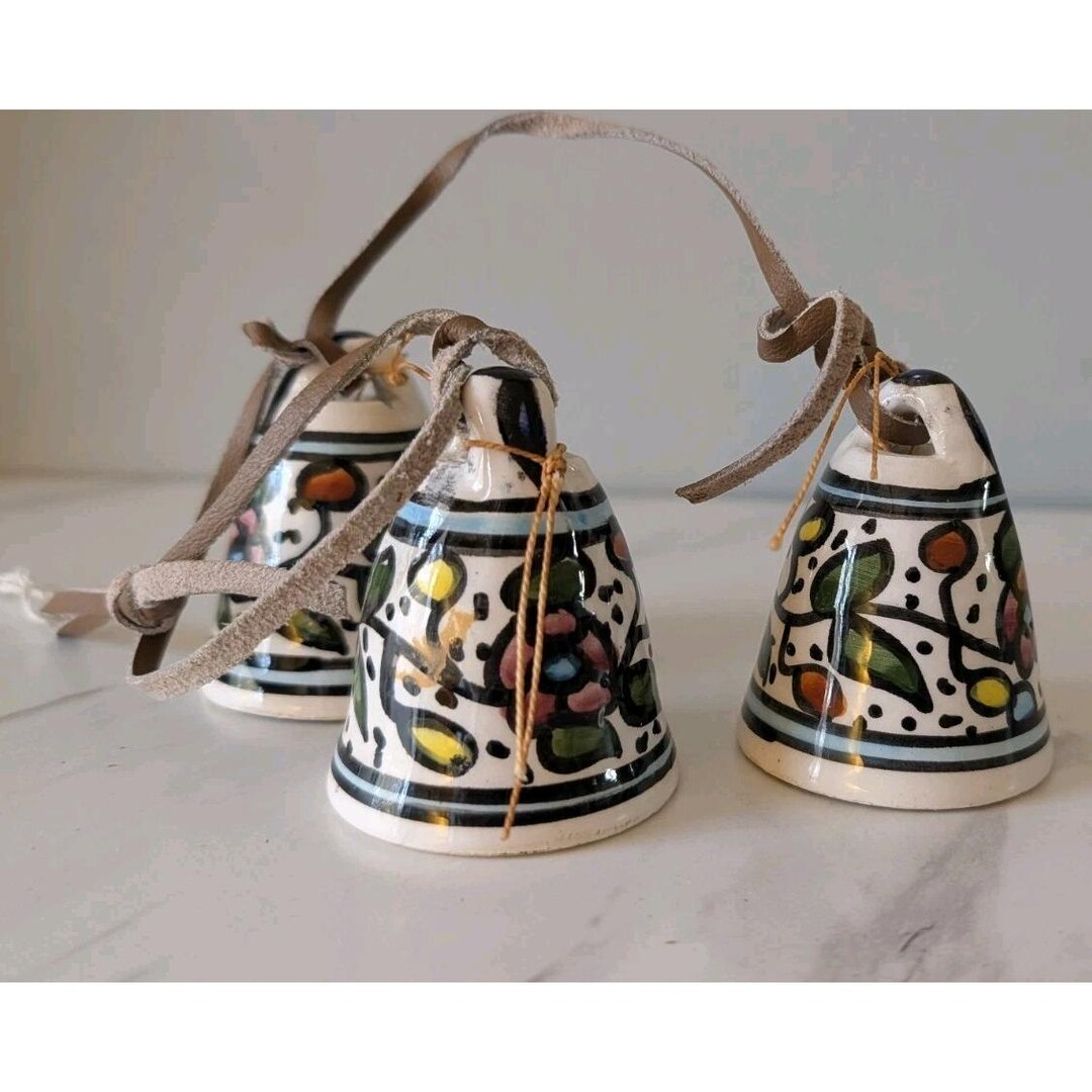 Vintage Hanging Pottery Bells Mexico - Etsy
