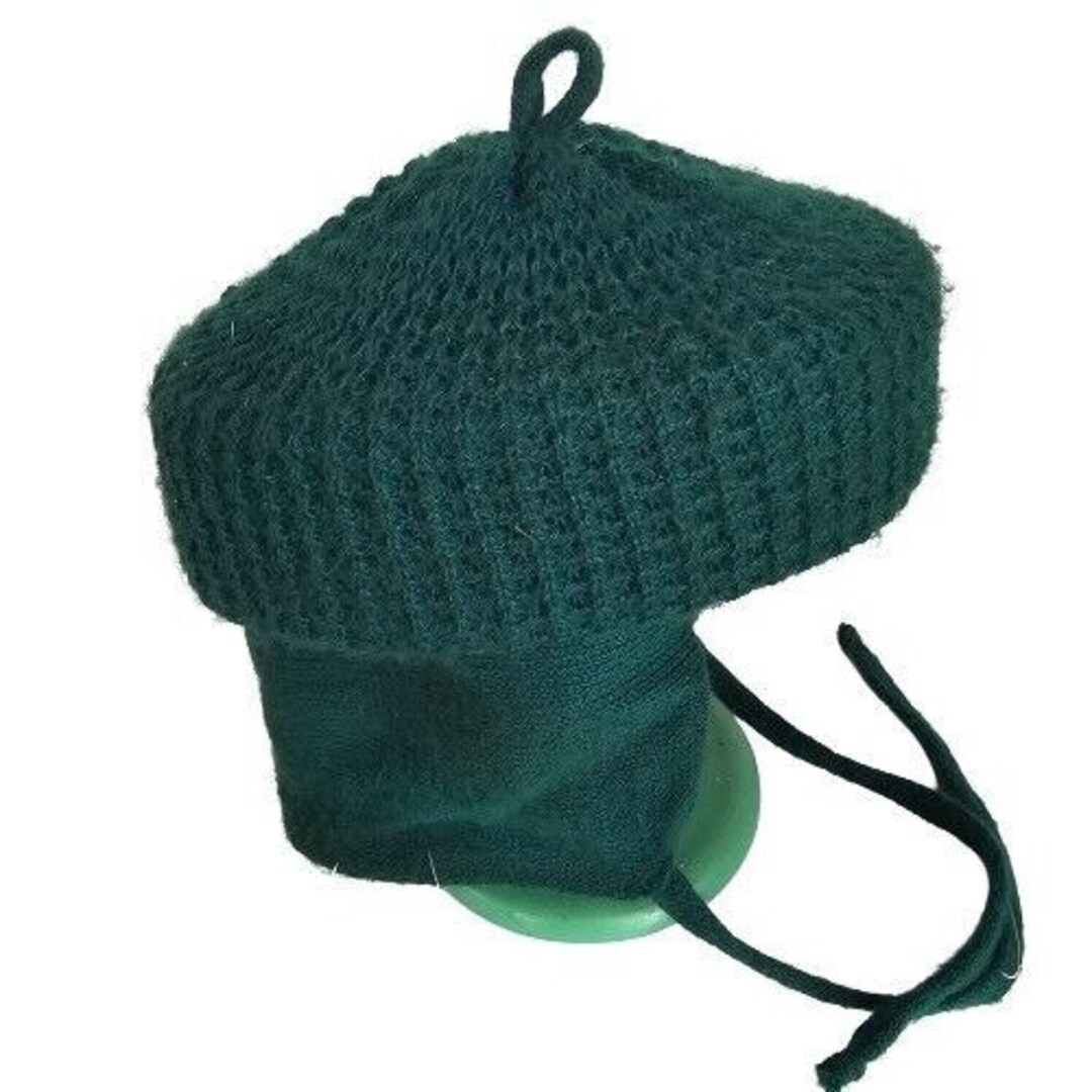 Vintage Womens Hat 1960s Hunter Green Knitted Cap With Neck Flap - Etsy